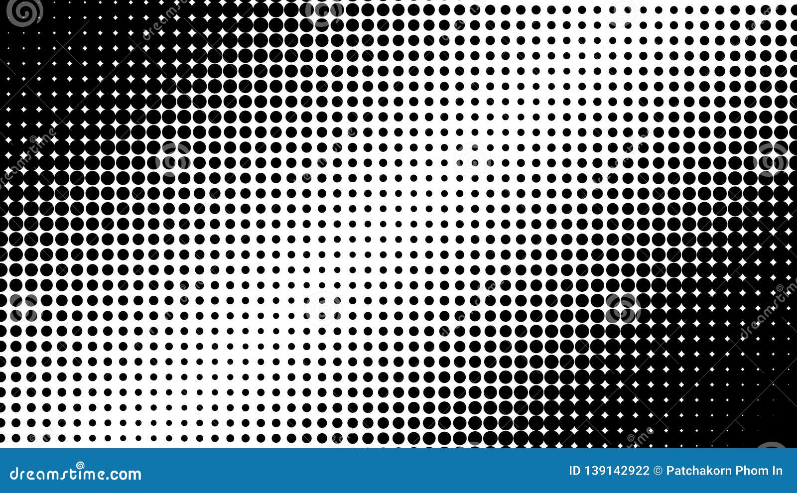 Polka Dots Abstract Pattern Comic Pop-art Halftone Black and White ...