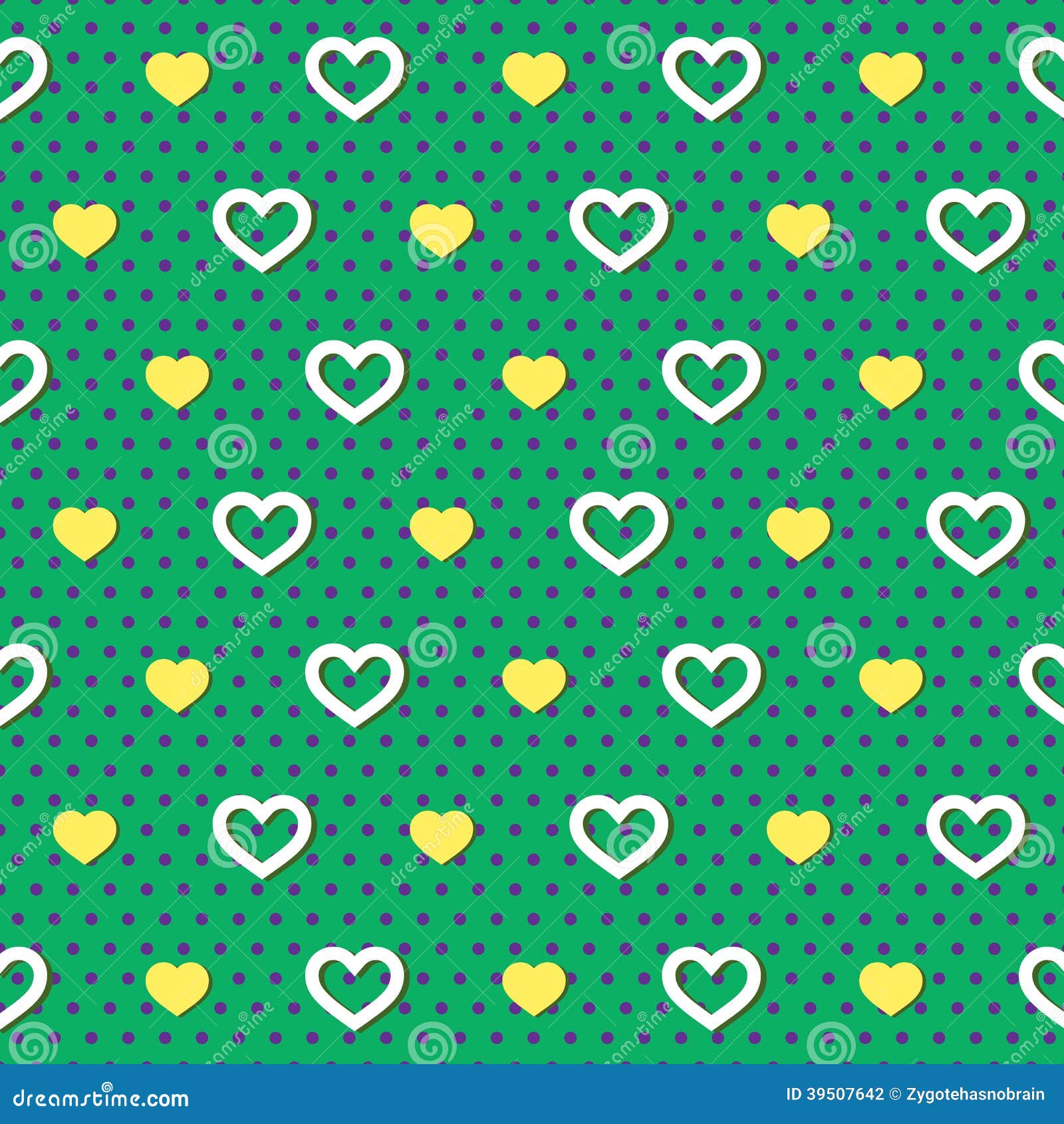 Polka Dots Hearts Pattern stock vector. Illustration of love - 39507642