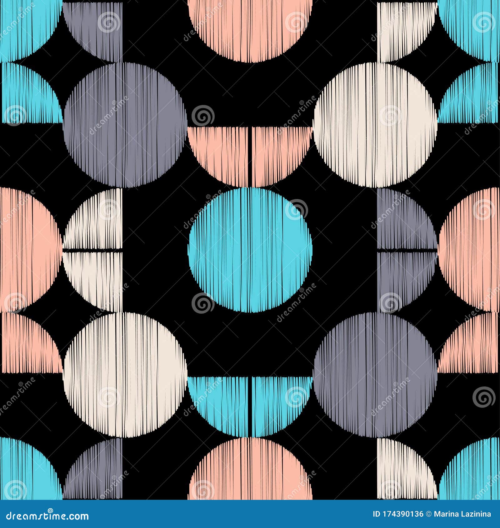 Polka Dots Ornament. Hatch. Seamless Pattern Stock Illustration ...