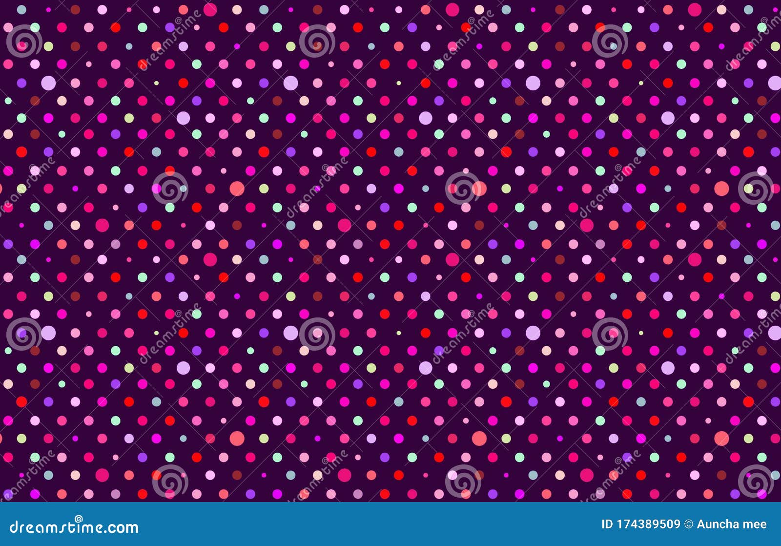 Polka Dots Seamless Pattern on Purple Background Stock Image - Image of ...