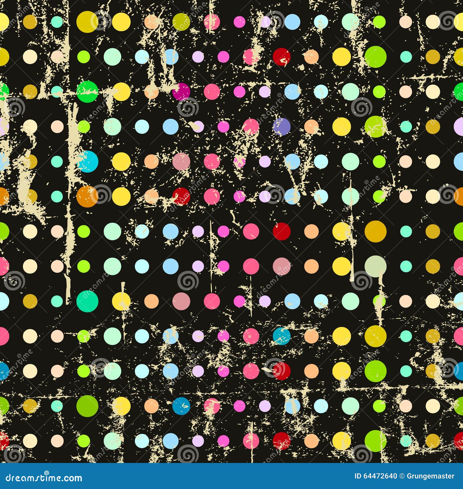 Polka Dots Seamless Pattern Stock Vector - Illustration of grungy ...