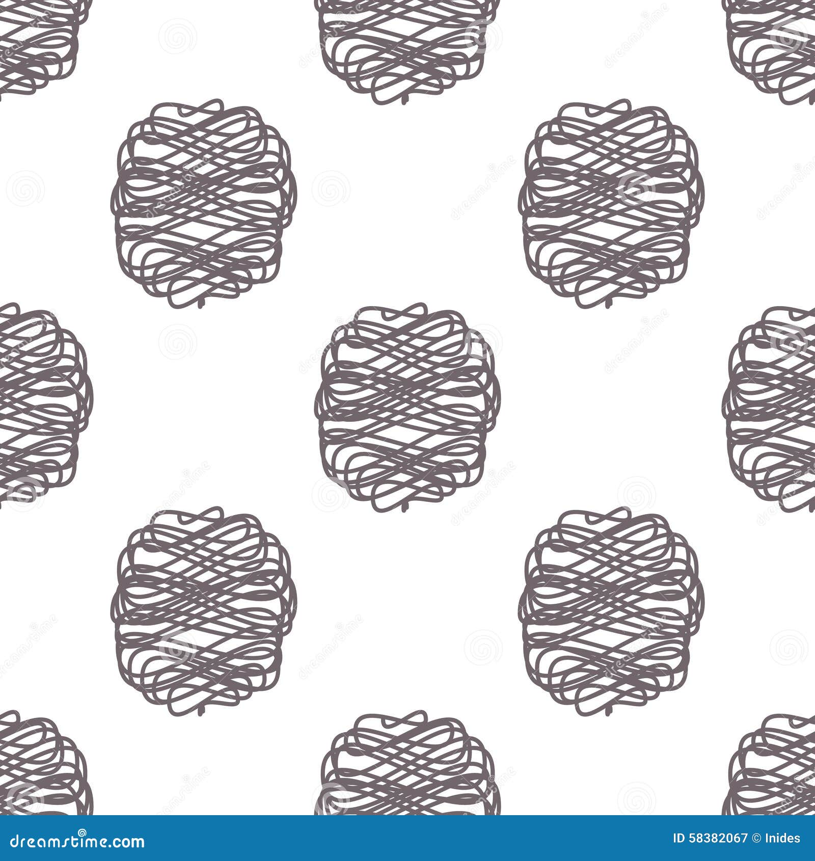 Polka Scribble Lines Vector Seamless Pattern Stock Vector ...