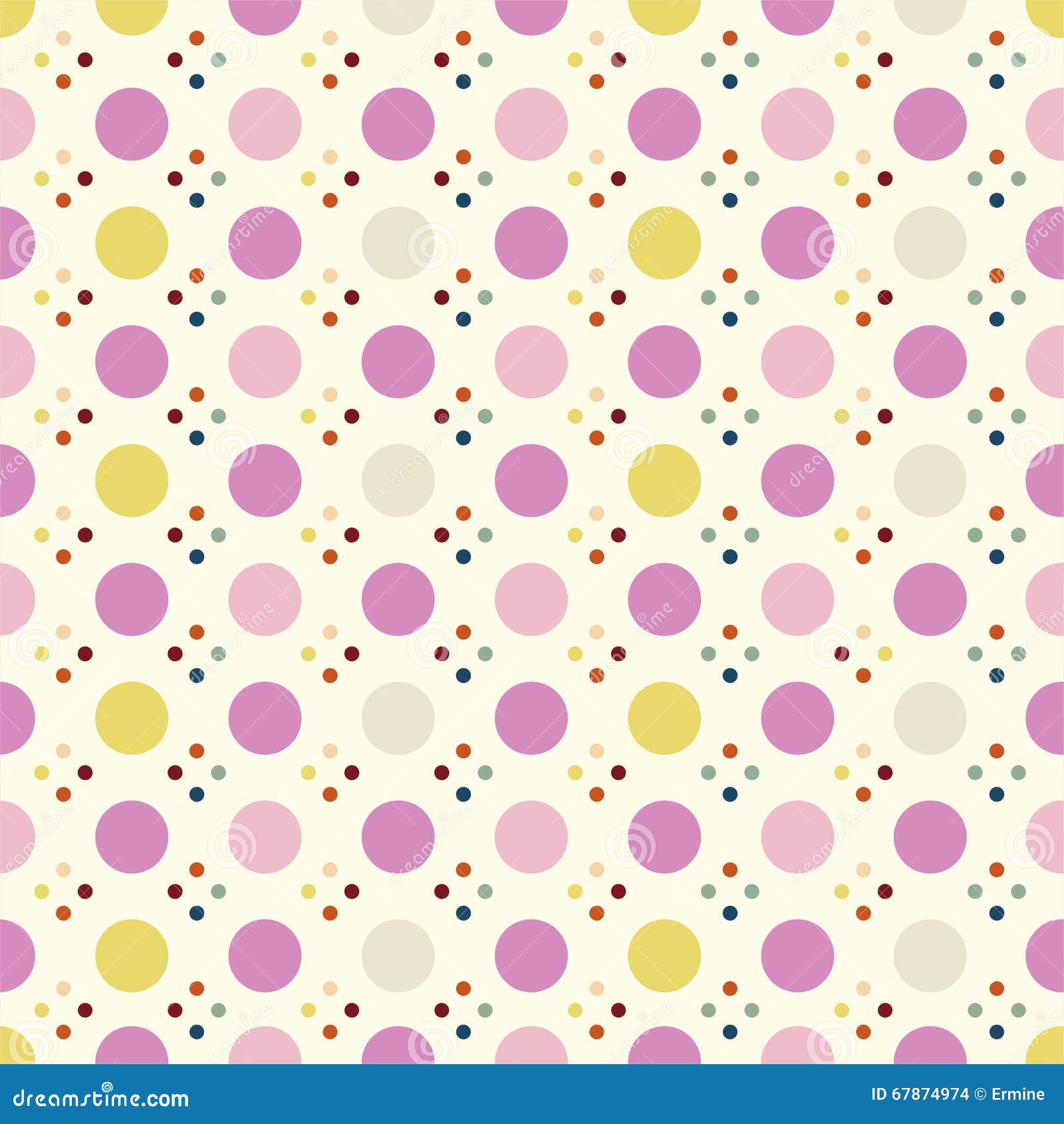 Polka Seamless Pattern. Simple Delicate Spot Pattern Stock Illustration ...