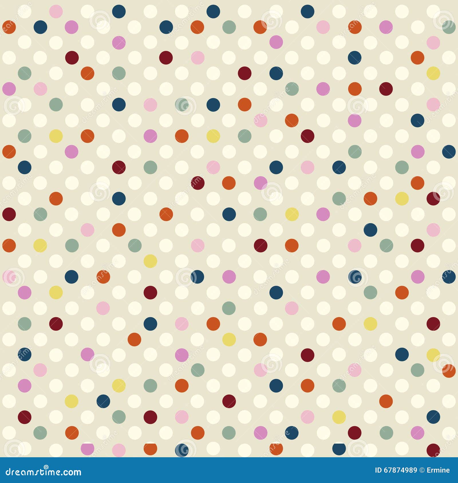 Polka Seamless Pattern. Simple Delicate Spot Pattern Stock Illustration ...