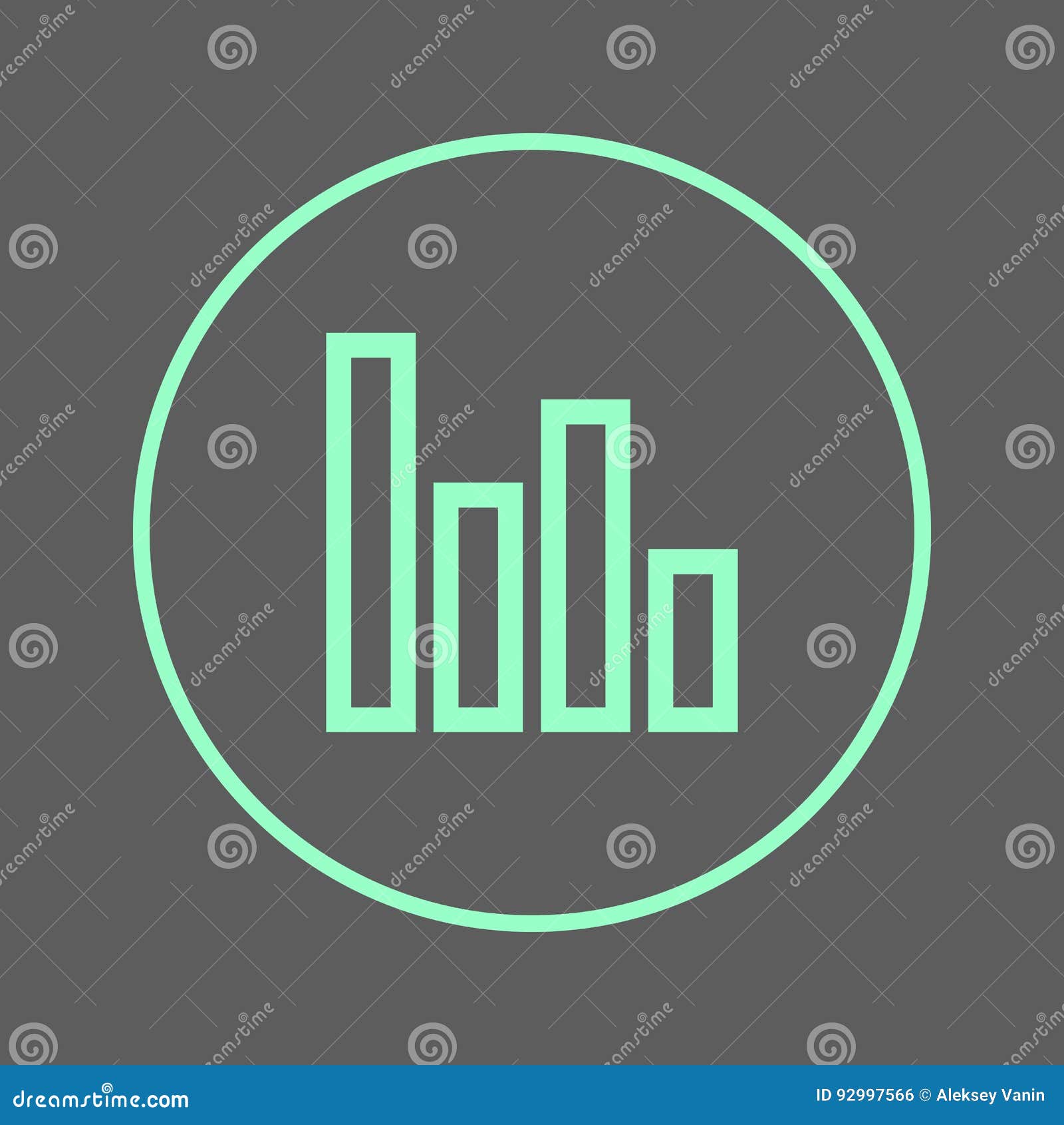 Poll Circular Line Icon. Graph Chart Round Colorful Sign. Flat Style ...