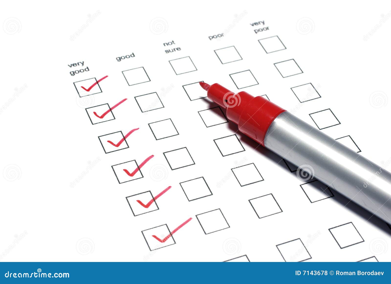 Test Check List Checklist Survey Blank Fill Tick Business Questionnaire ...