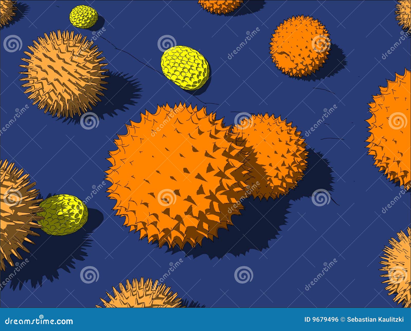 Pollen stock vector. Illustration of macro, pollen, allergic - 9679496