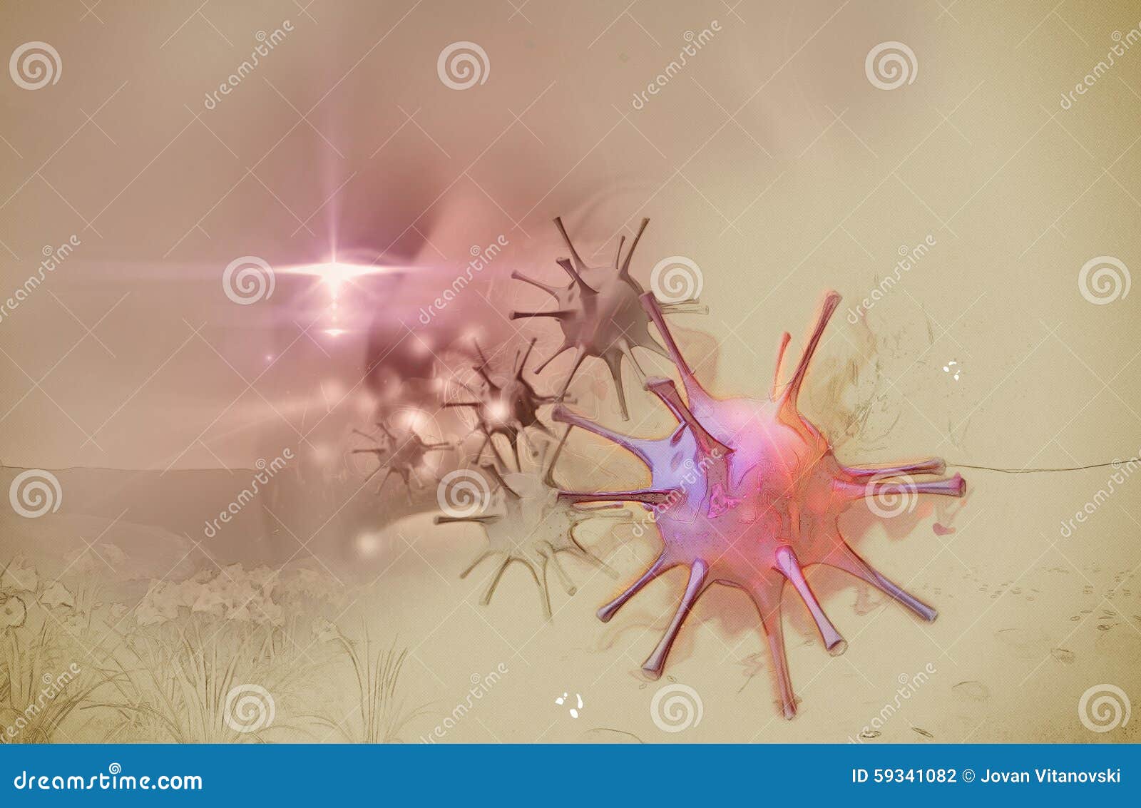Pollen allergy concept stock illustration. Illustration of face - 59341082