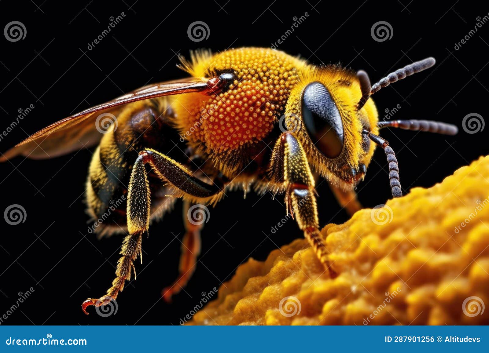 Pollen-covered Bee Leg Under Microscope Stock Photo - Image of yellow ...