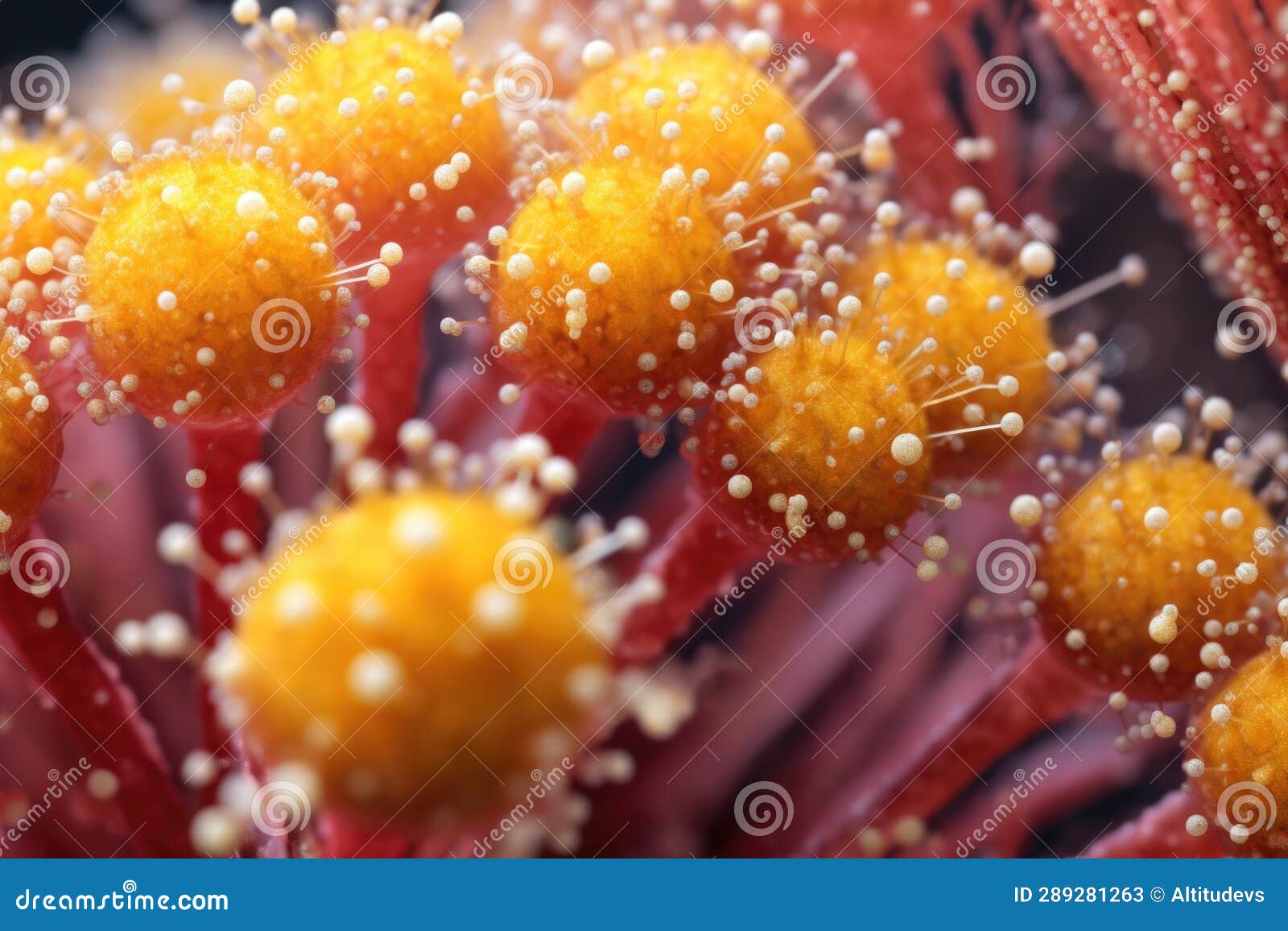 Pollen Grains on Flower Stigma, Detailed Macro View Stock Image - Image ...