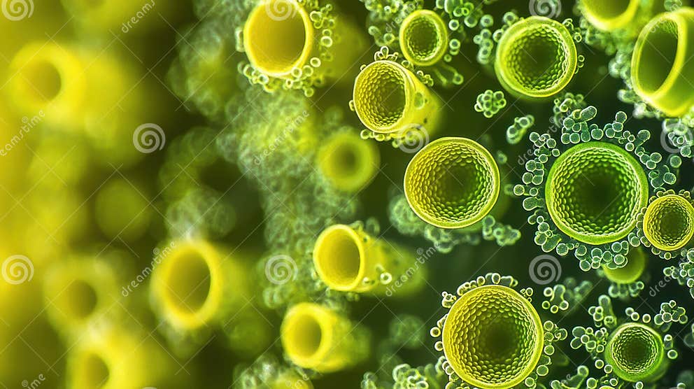 Pollen Grains Magnified Under Stock Illustration - Illustration of ...