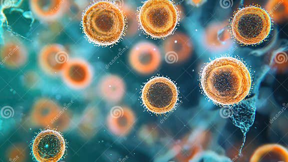 Pollen Grains Magnified Under Stock Illustration - Illustration of ...