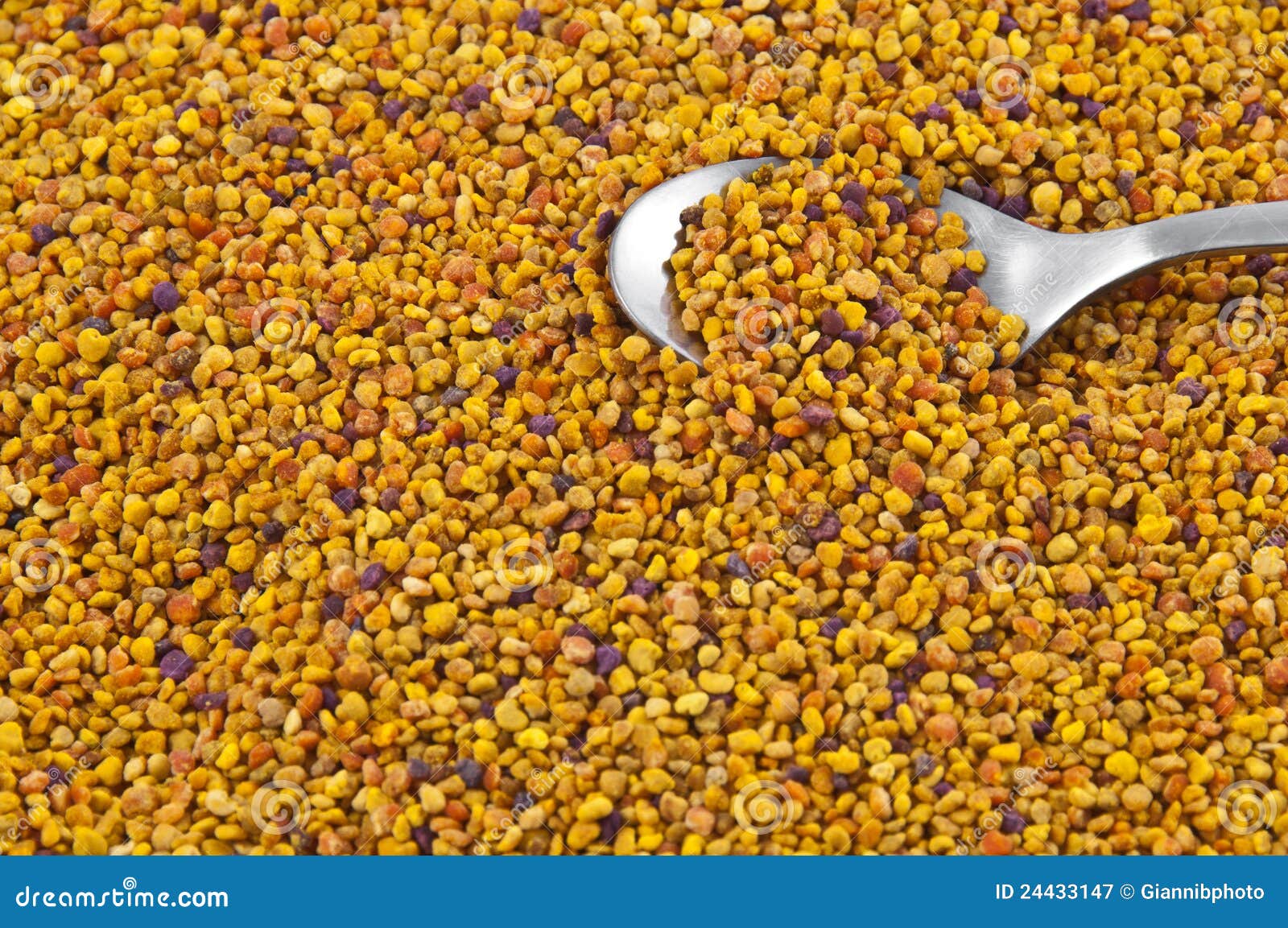 Pollen grains and spoon stock image. Image of grain, vitamins - 24433147