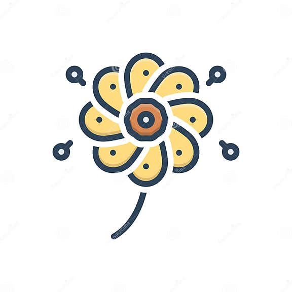 Color Illustration Icon for Pollen, Pollination and Plant Stock ...