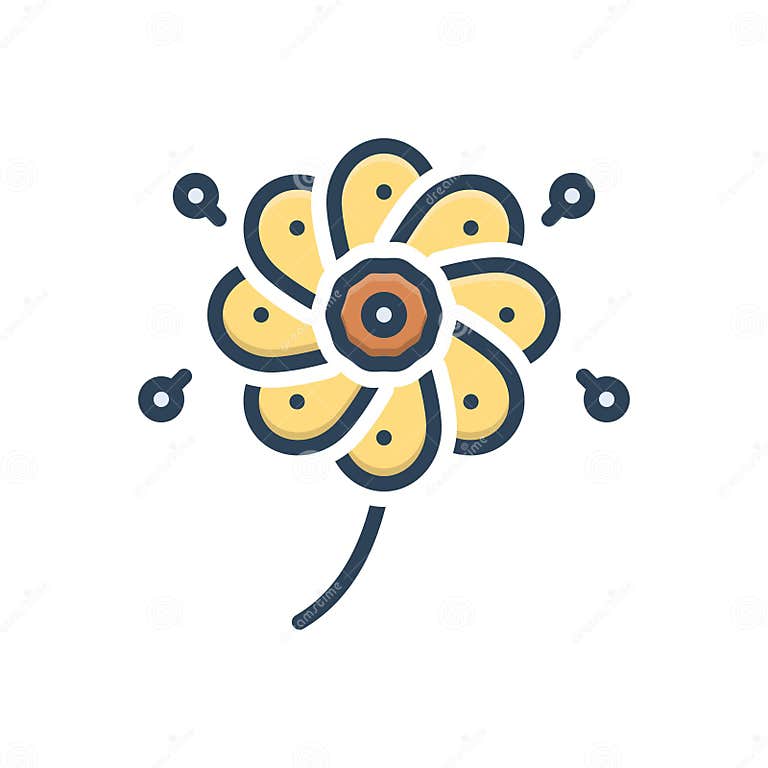 Color Illustration Icon for Pollen, Pollination and Plant Stock ...