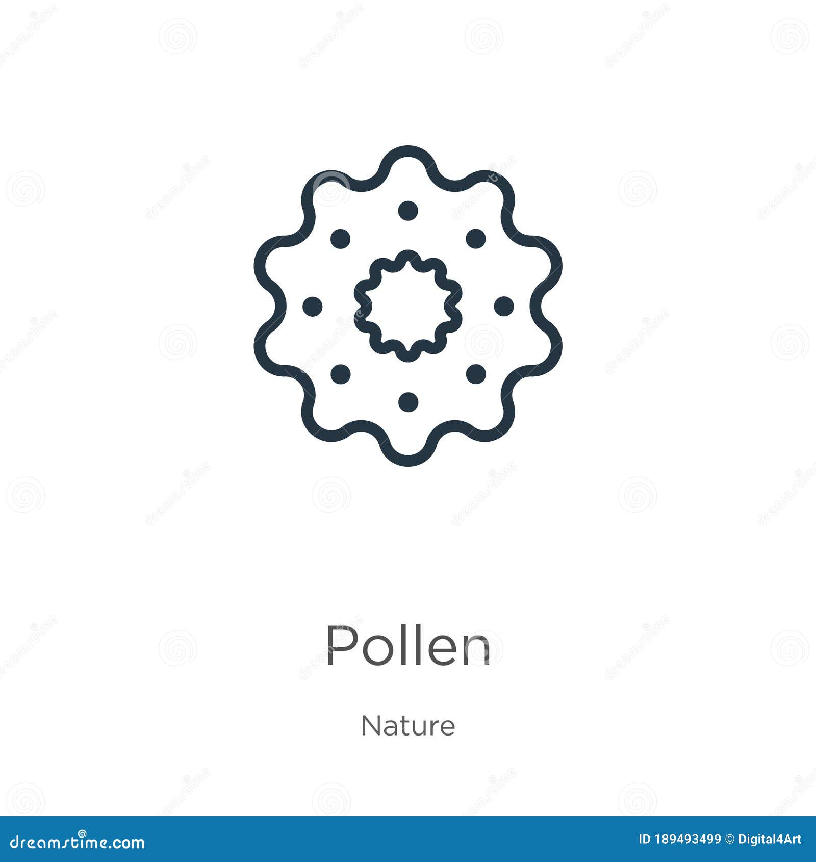 Pollen Icon. Thin Linear Pollen Outline Icon Isolated on White ... Pollen Icon. Thin Linear Pollen Outline Icon Isolated on White ...