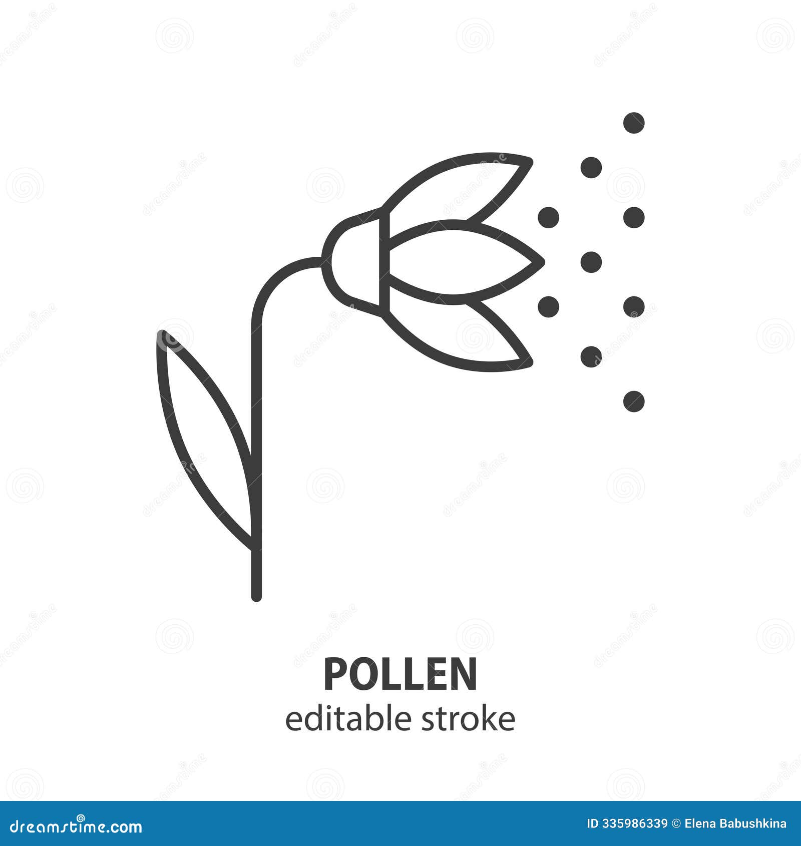 Pollen Line Icon. Flower Vector Illustration. Allergy Symbol Stock ...