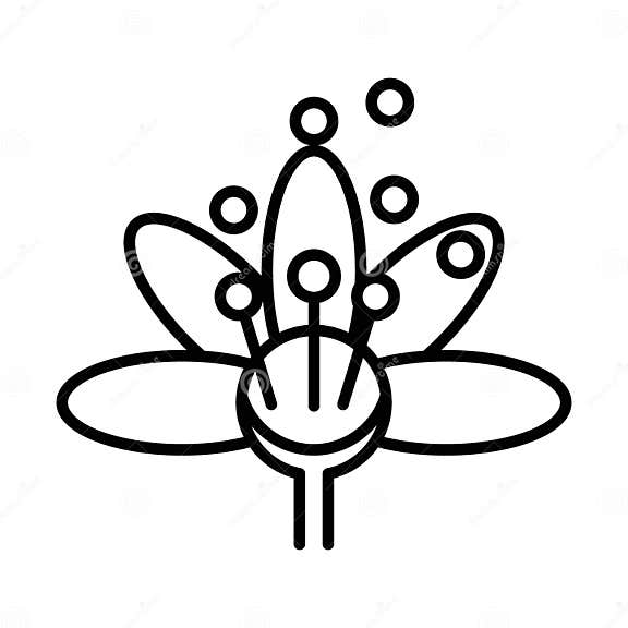 Pollen Linear Logo Mark in Black and White Stock Vector - Illustration ...
