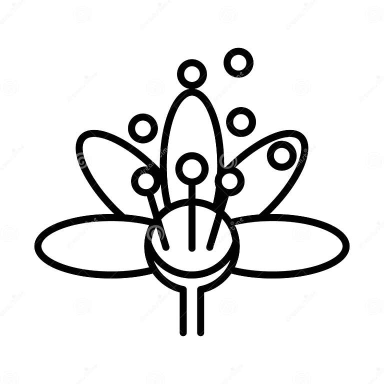 Pollen Linear Logo Mark in Black and White Stock Vector - Illustration ...