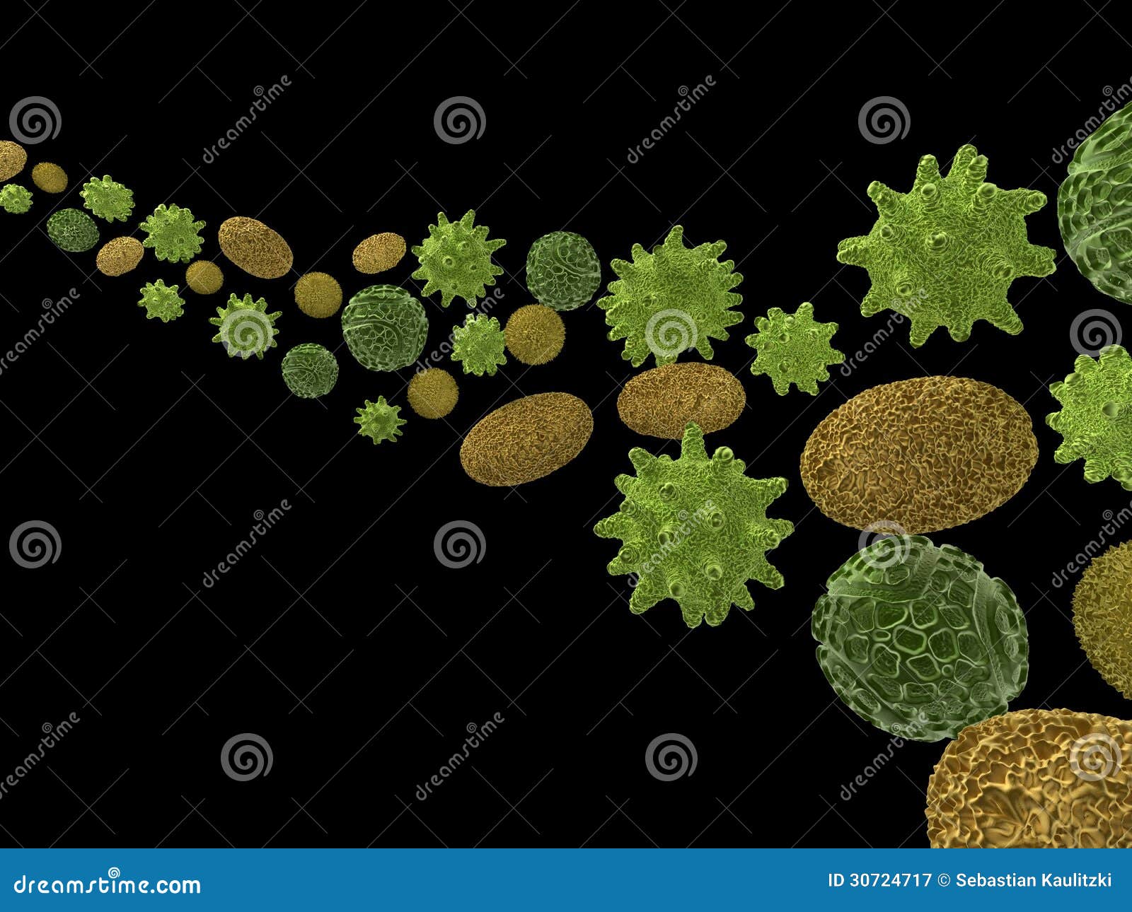 Pollen Particles - Close Up Stock Illustration - Illustration of ...