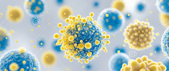 Pollen Particles Viewed with Electronic Microscope Stock Illustration ...