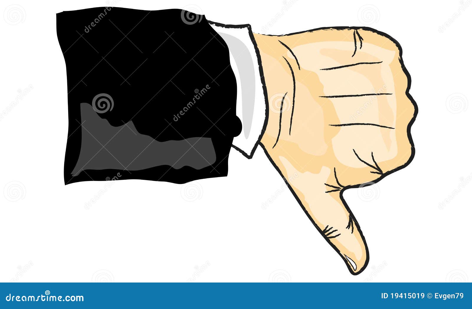 Pollice Lanuginoso Verso Il Basso Illustrazione Vettoriale ...