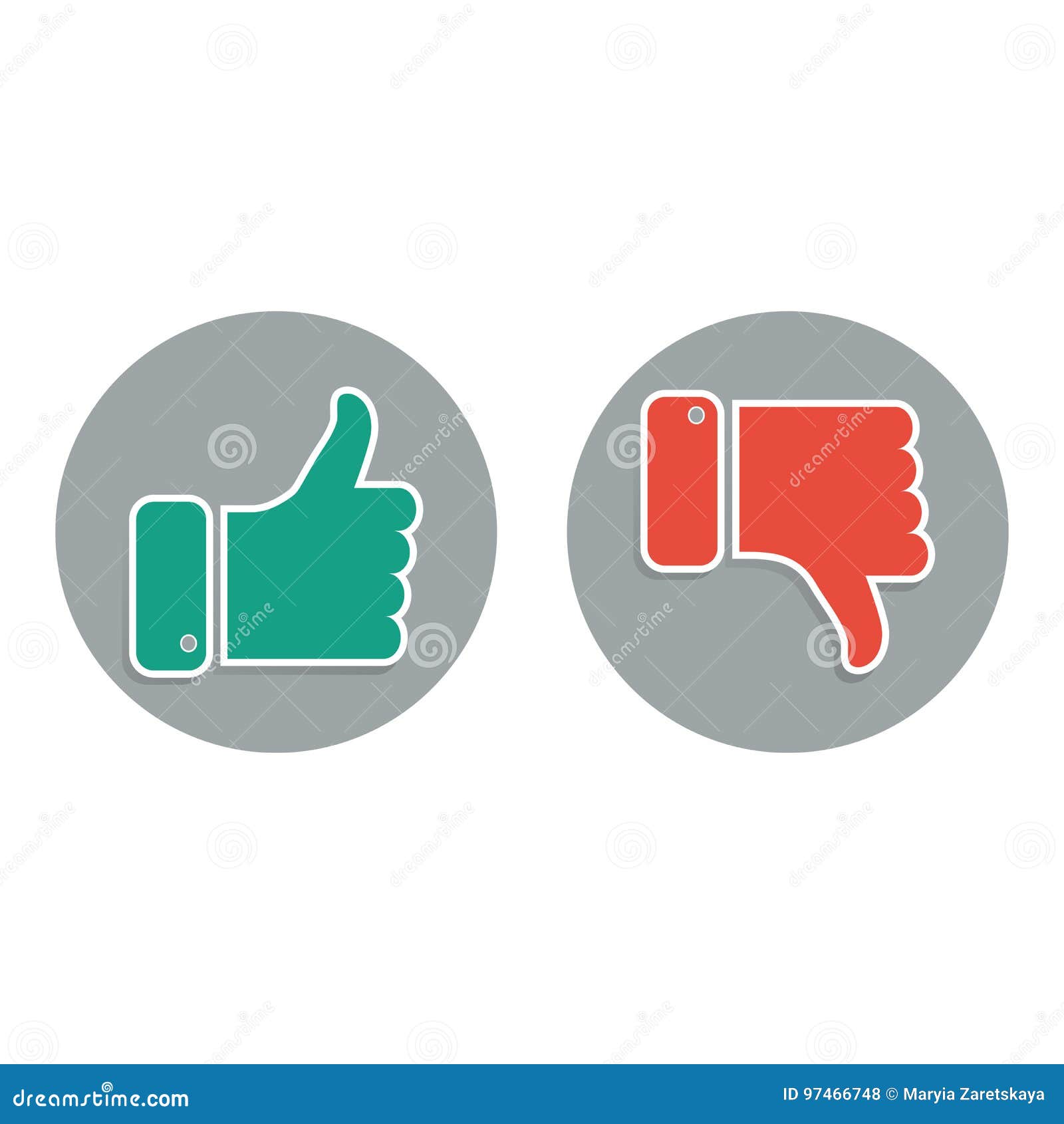 Pollice Su E Giù Le Icone Rosse E Verdi Illustrazione Vettoriale ...