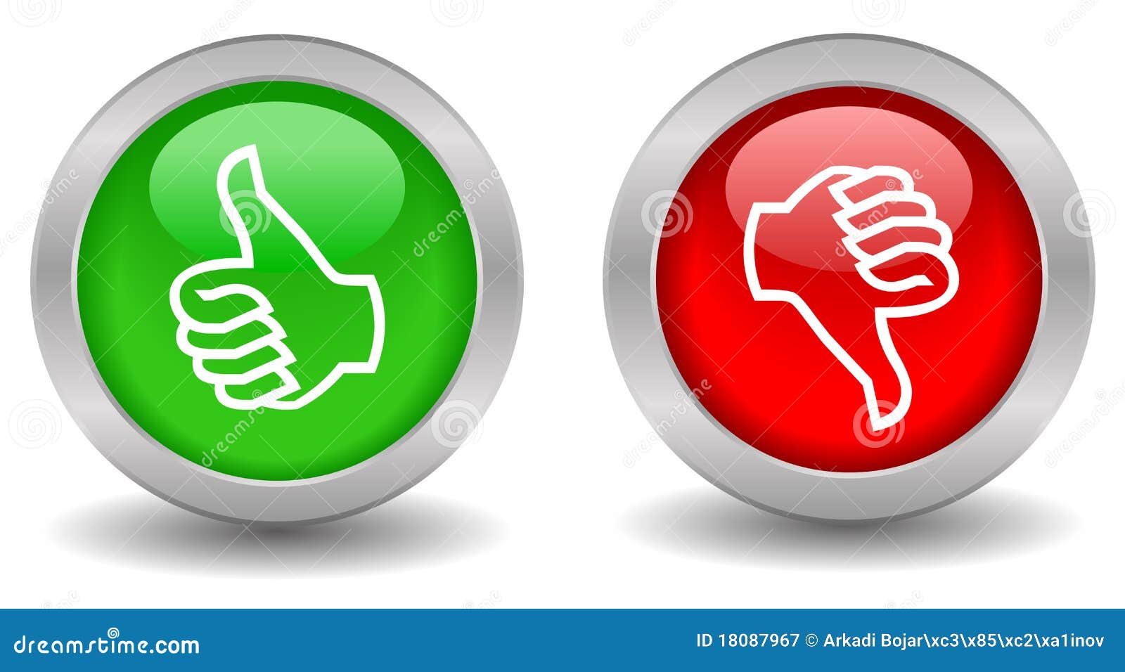 Pollice in su giù il tasto illustrazione vettoriale. Illustrazione di ...