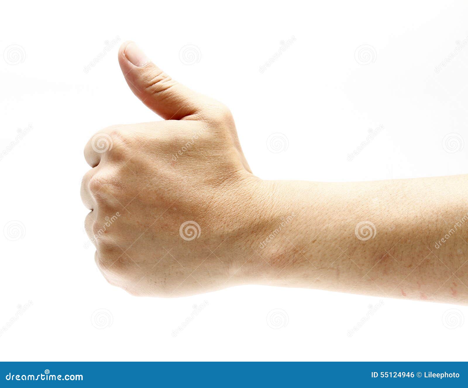 Pollice sulla mano isolata fotografia stock. Immagine di sinistra ...