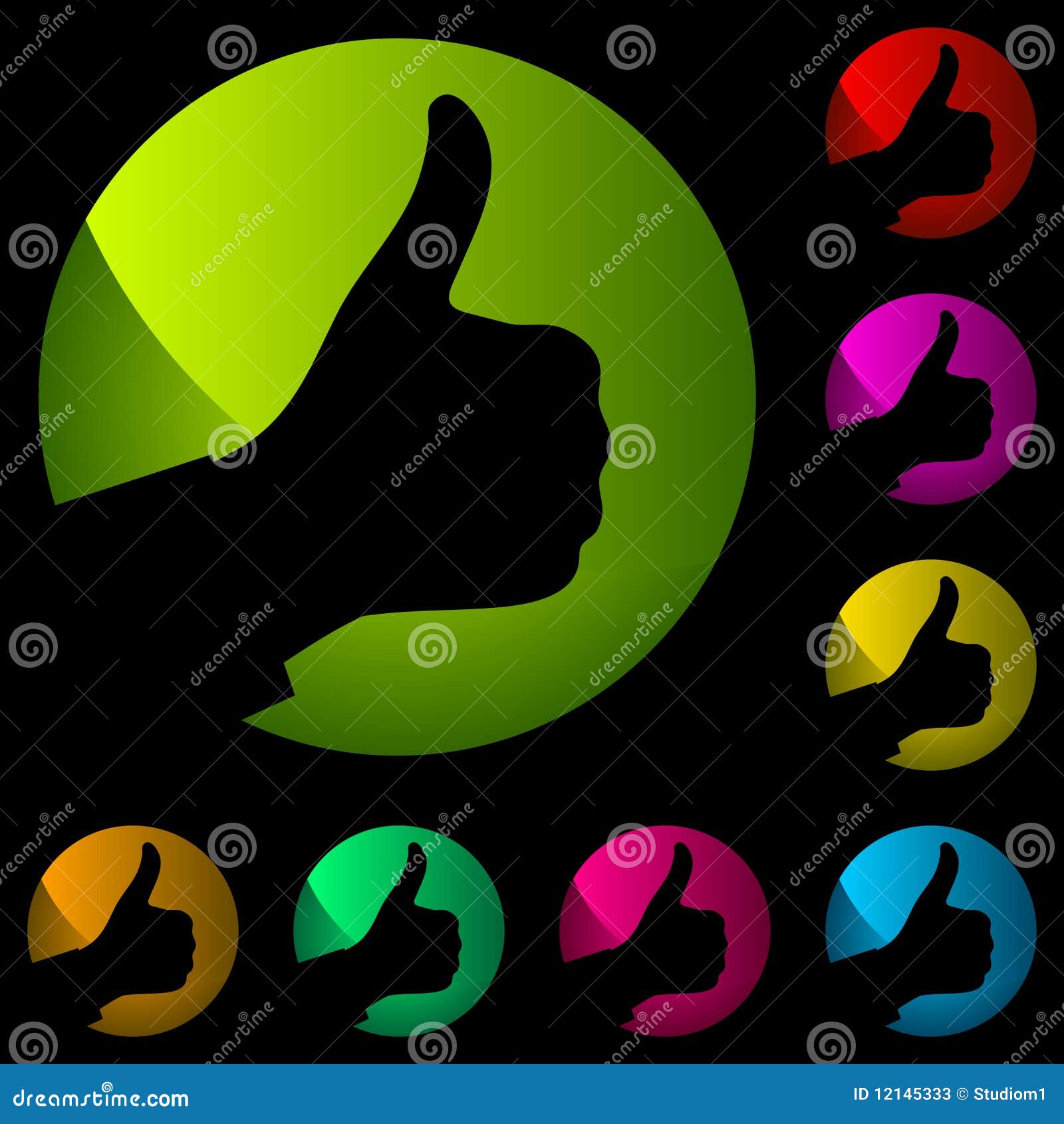 Pollici in su. illustrazione vettoriale. Illustrazione di confermi ...