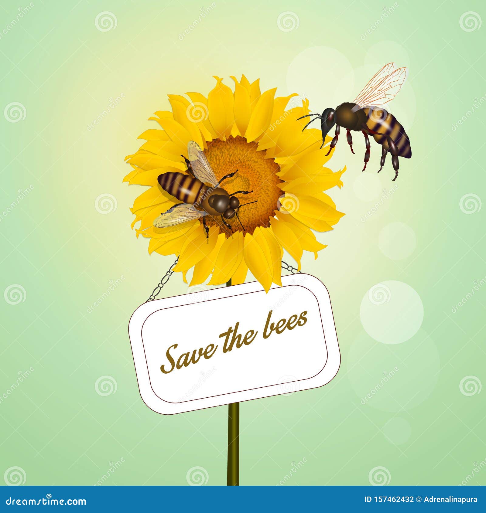 Pollination of bees stock illustration. Illustration of honey - 157462432