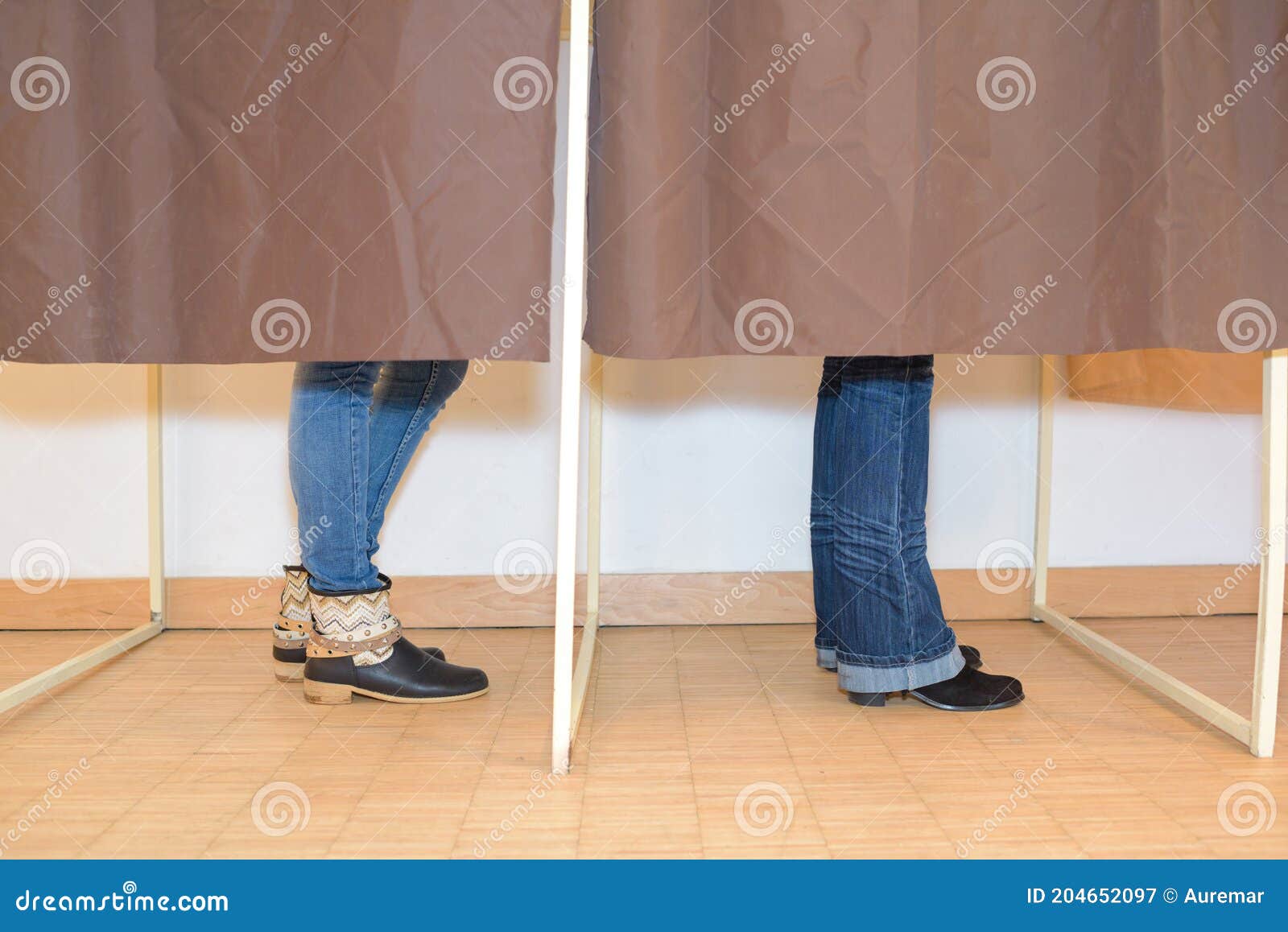 Polling Booths with Voters Inside Stock Image - Image of poll, booth ...