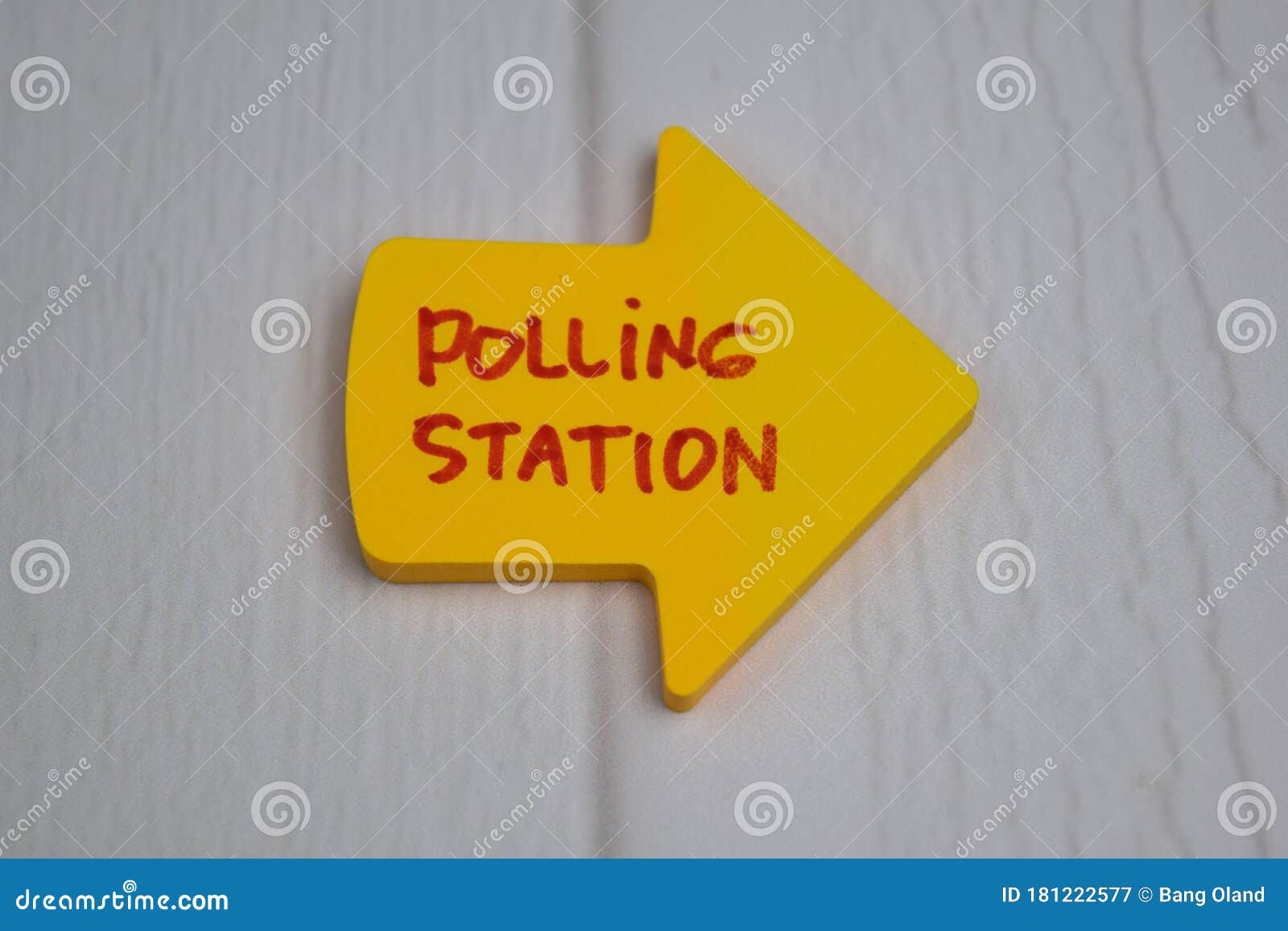 Polling Station Write on Sticky Notes Isolated on Office Desk Stock ...