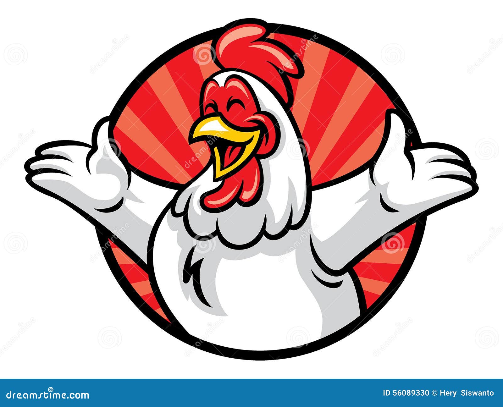 Pollo alegre ilustración del vector. Ilustración de ganado - 56089330