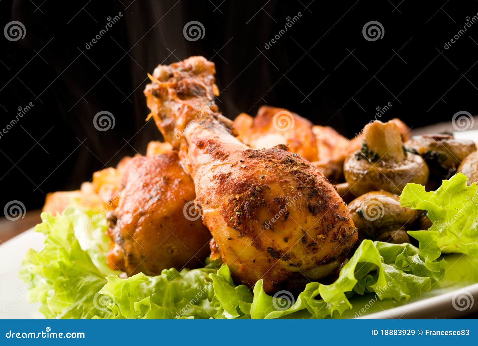 Pollo asado imagen de archivo. Imagen de seta, alimento - 18883929