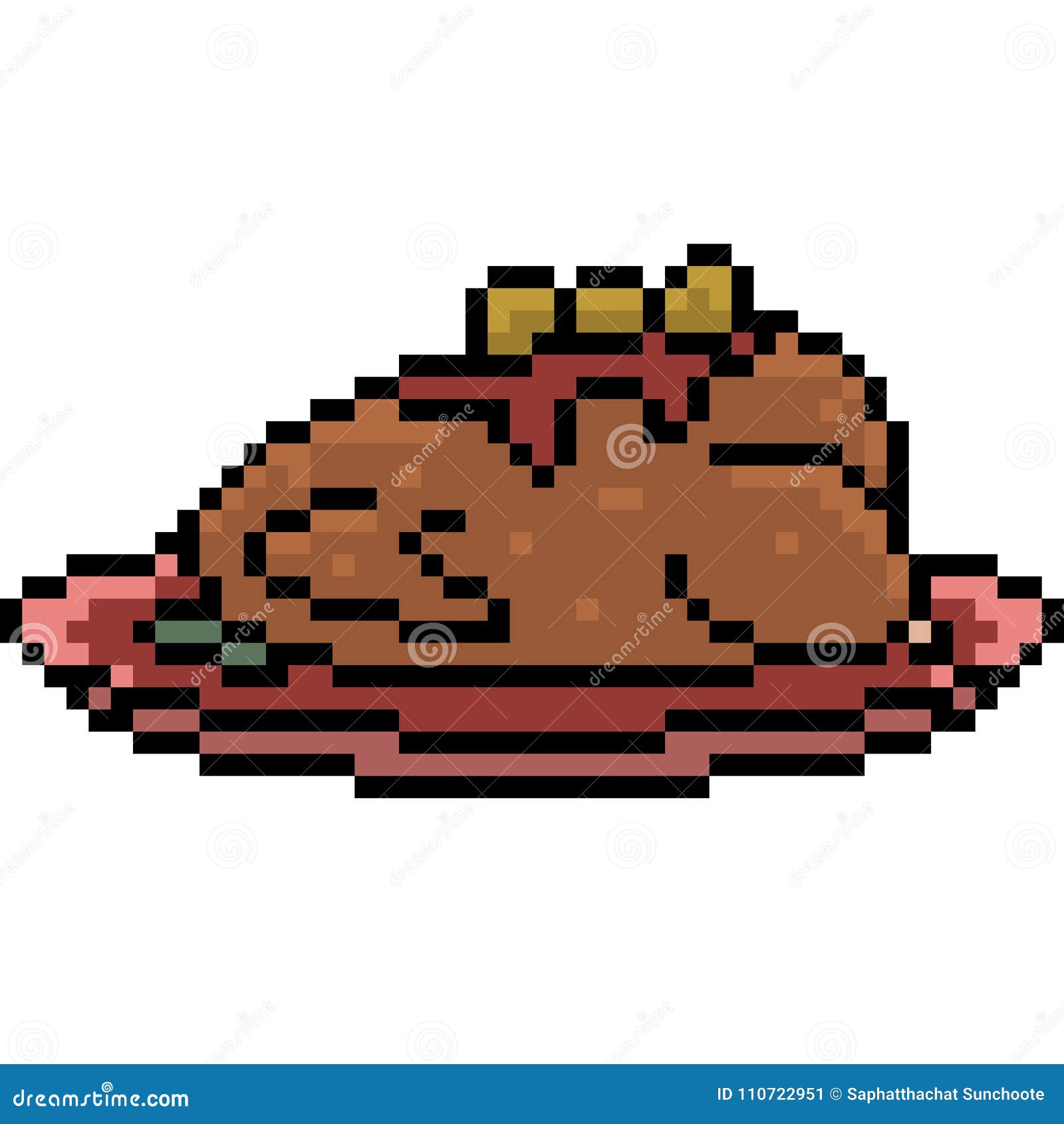 Pollo Asado Arte Del Pixel Del Vector Ilustración del Vector ...