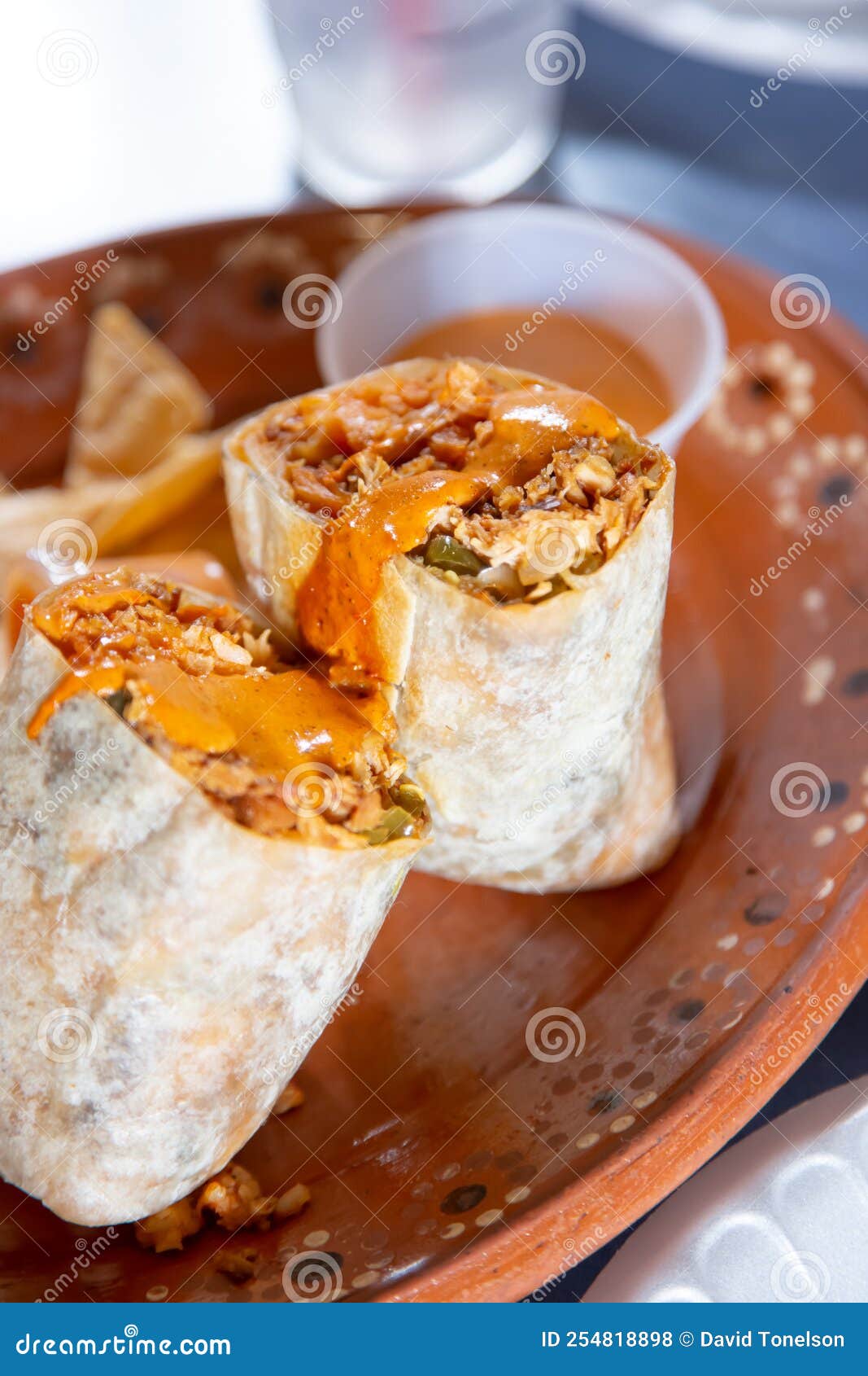 Pollo Asado Burrito, Cut, Half Stock Photo - Image of street, latin ...