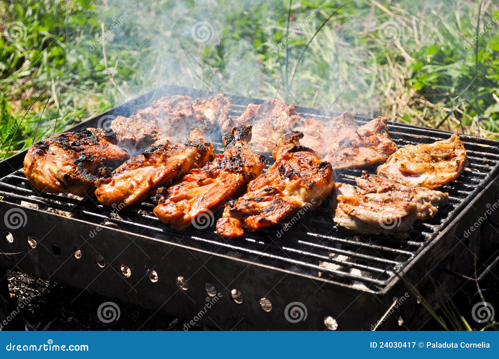 Pollo asado a la parilla imagen de archivo. Imagen de desayuno - 24030417