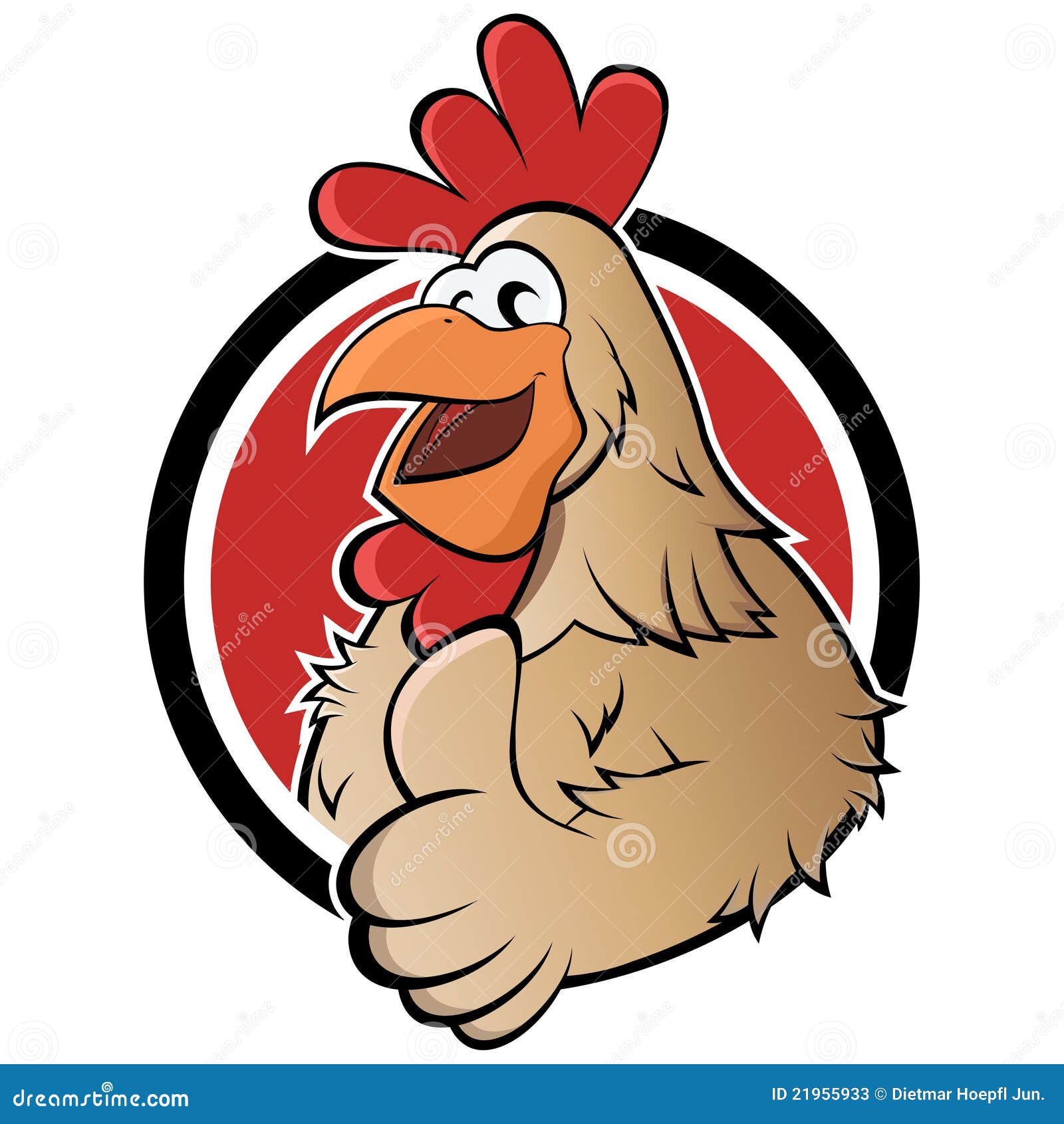 Pollo Con Los Pulgares Para Arriba Ilustración del Vector - Ilustración ...