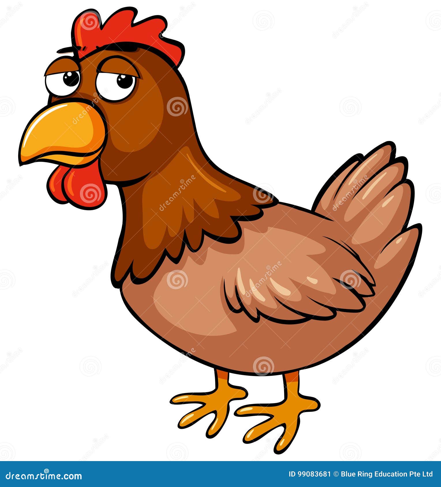 Pollo De Brown Con La Cara Triste Ilustración del Vector - Ilustración ...