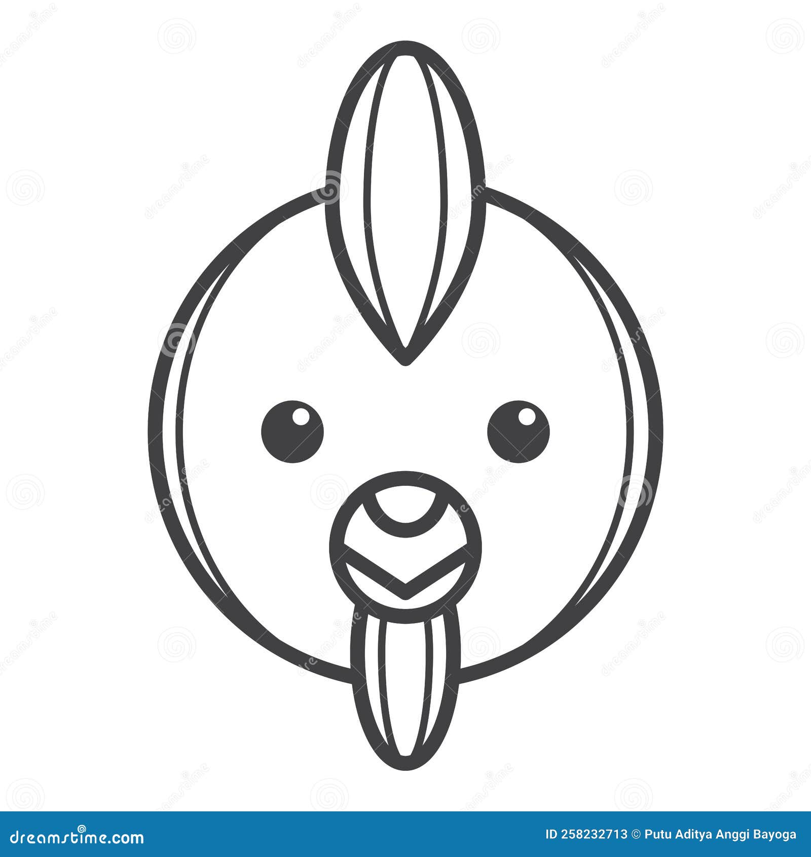 Pollo De Dibujos Animados Ilustración Del Vector Ilustración De Plano 258232713