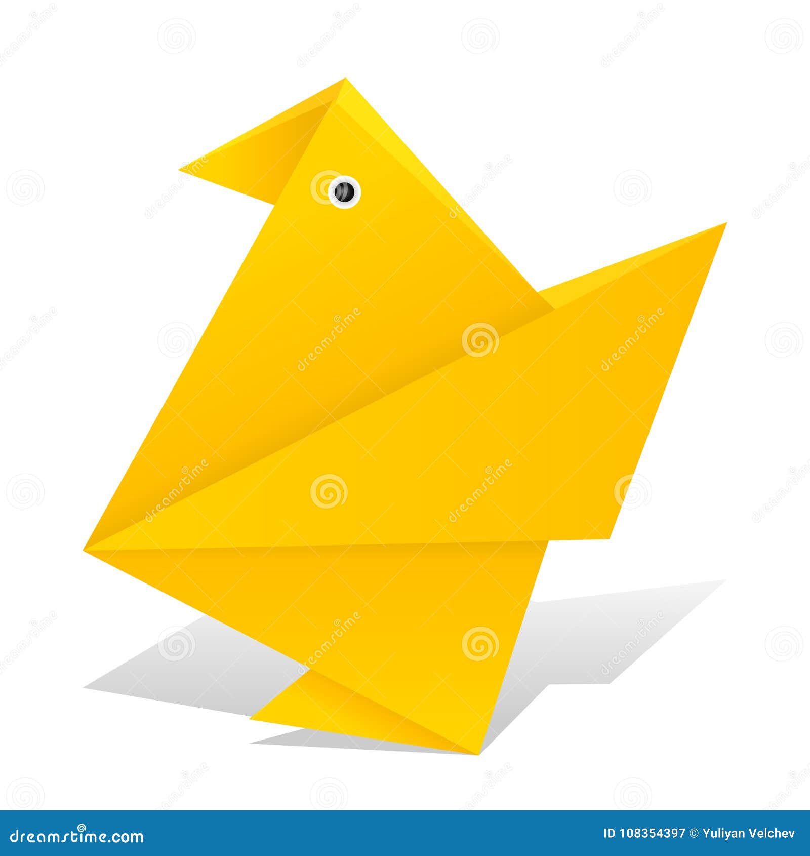 Pollo de Origami ilustración del vector. Ilustración de cubo - 108354397