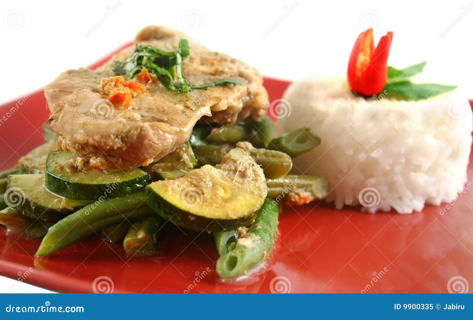 Pollo Escalfado Verde Tailandés Imagen de archivo - Imagen de pollo ...