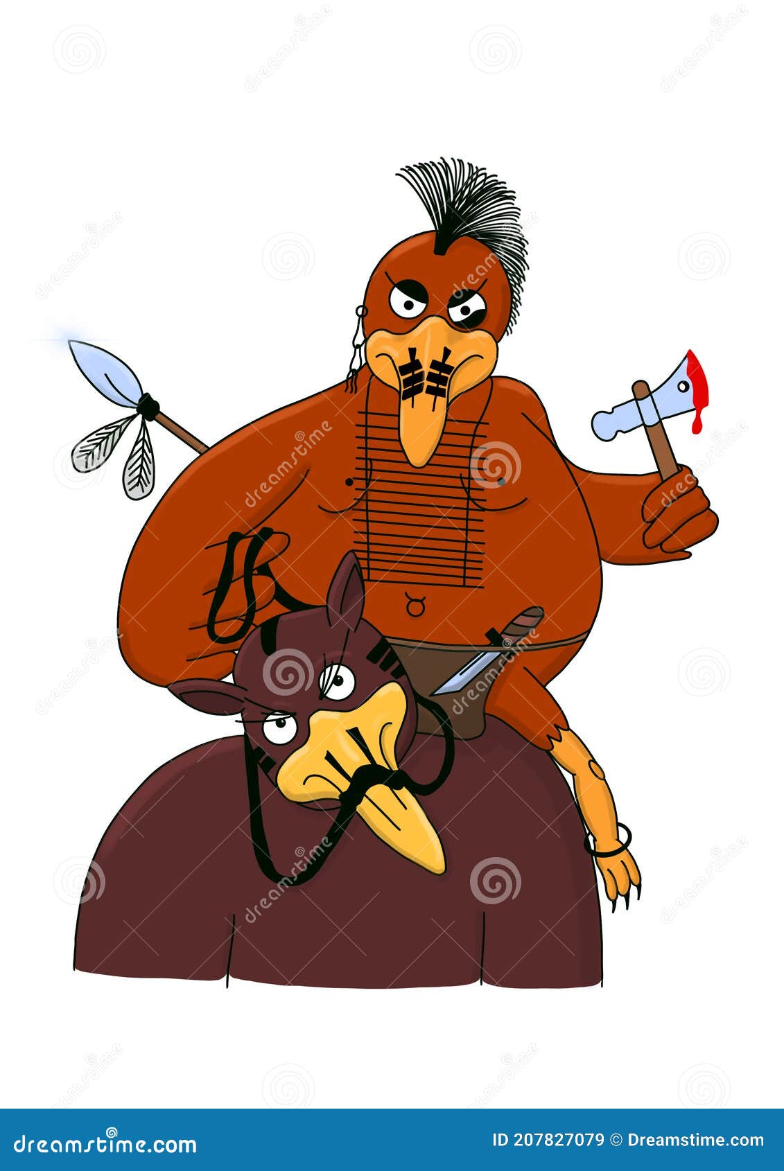 Pollo indio rojo stock de ilustración. Ilustración de animal - 207827079