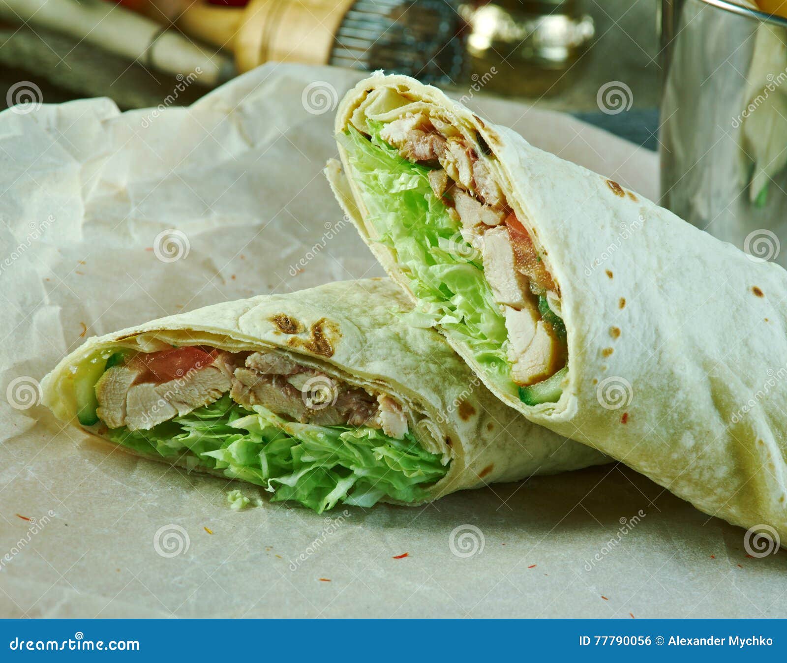 Pollo Shawarma foto de archivo. Imagen de turco, emparedado - 77790056