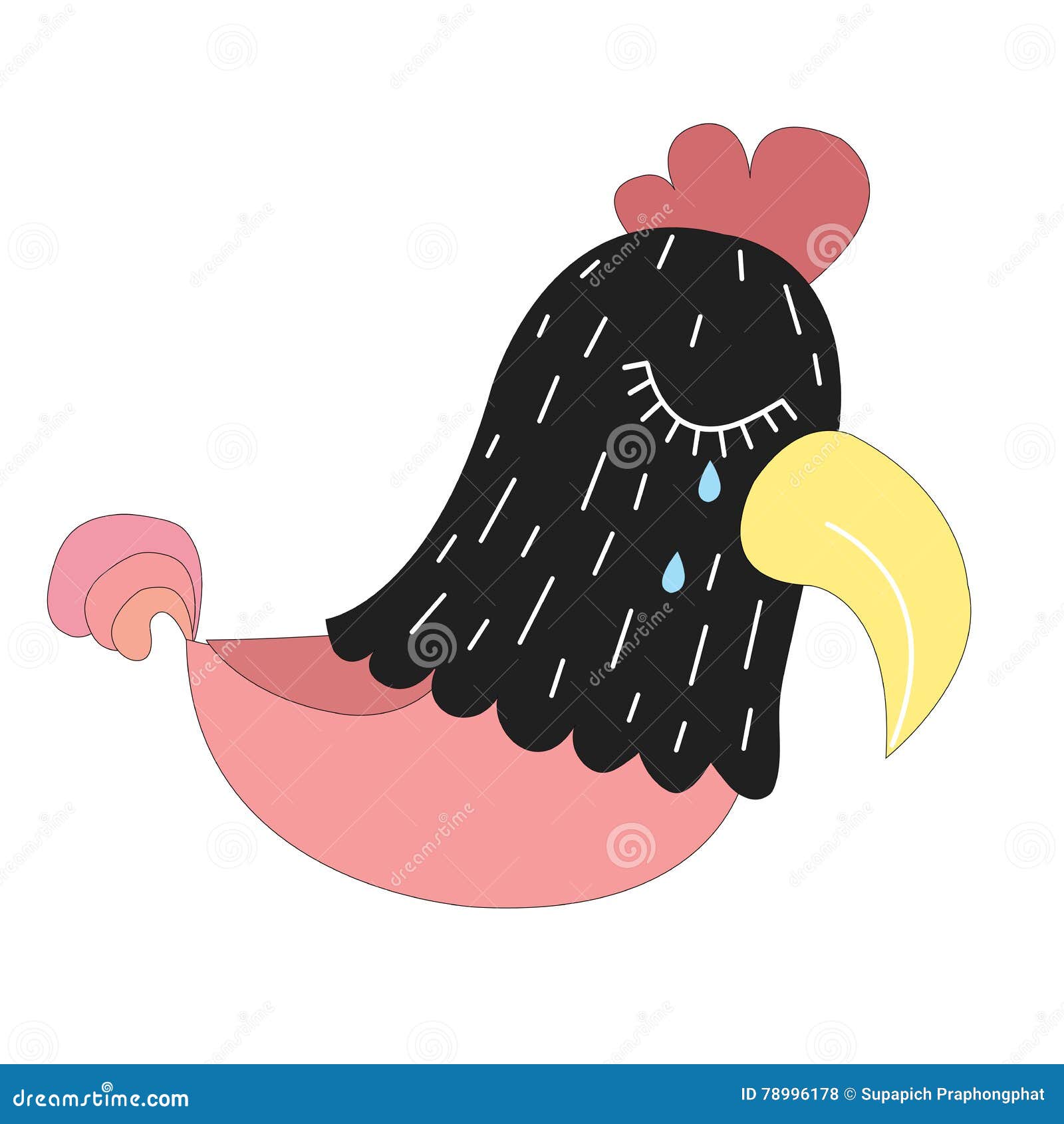 Pollo triste illustrazione vettoriale. Illustrazione di fumetto - 78996178