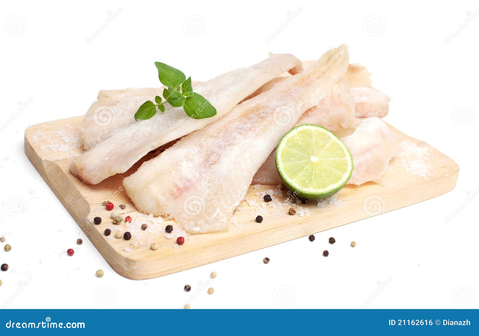 Pollock Congelado (pallock) Y Especias Foto de archivo - Imagen de ...