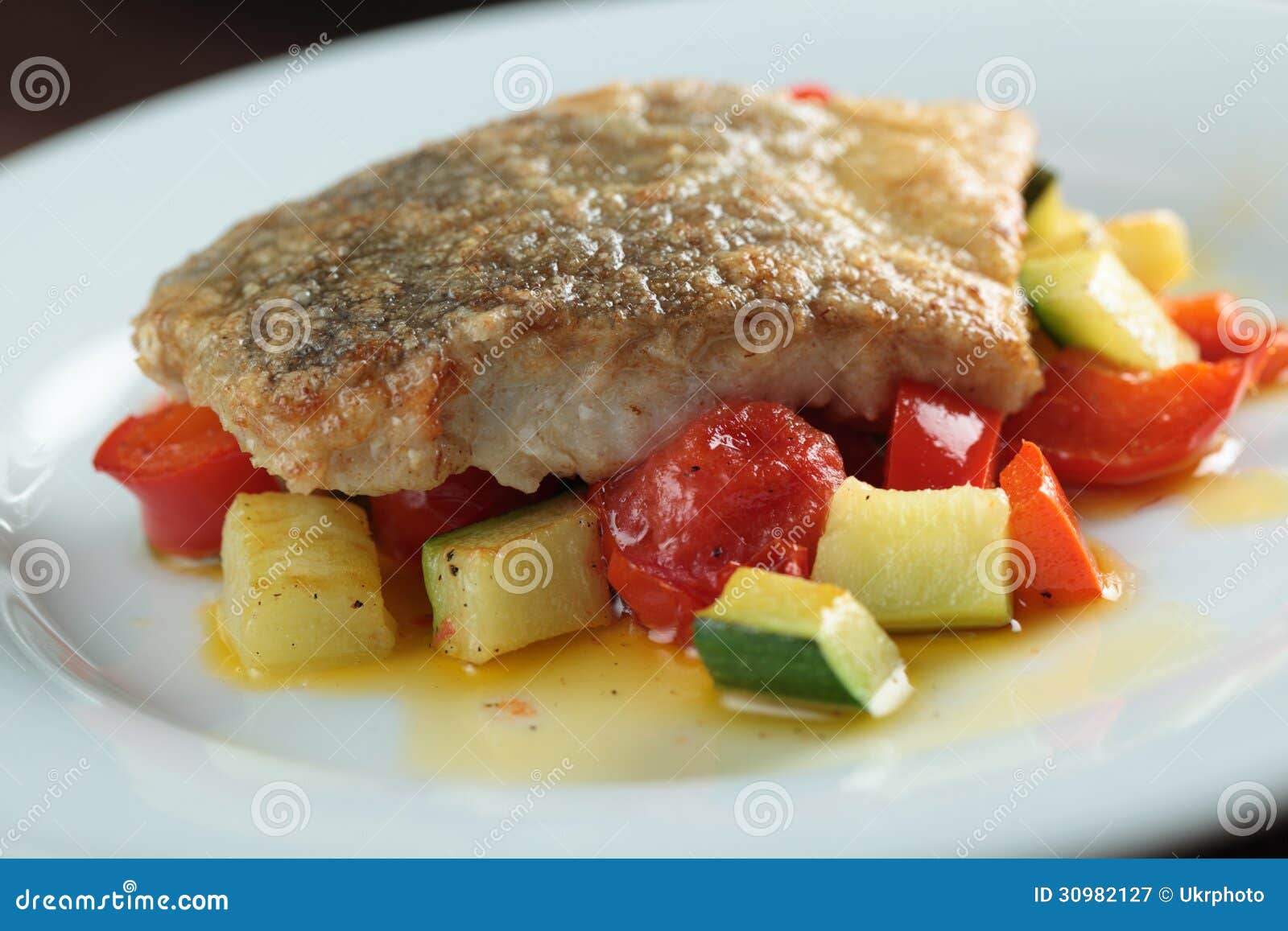Pollock Fillet with Vegetables Stock Image - Image of seafood, prepared ...