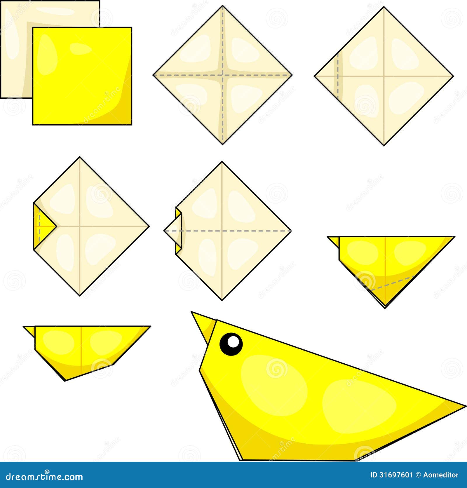 Polluelo De La Papiroflexia Ilustración del Vector - Ilustración de ...