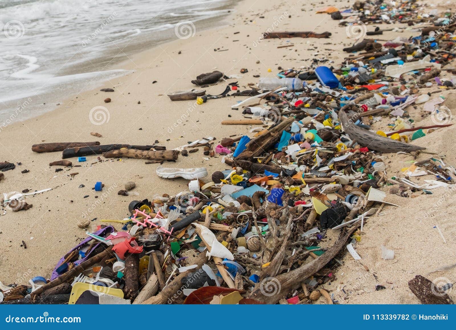 Polluted Beach - Plastic Waste, Trash and Garbage Closeup Stock Photo ...